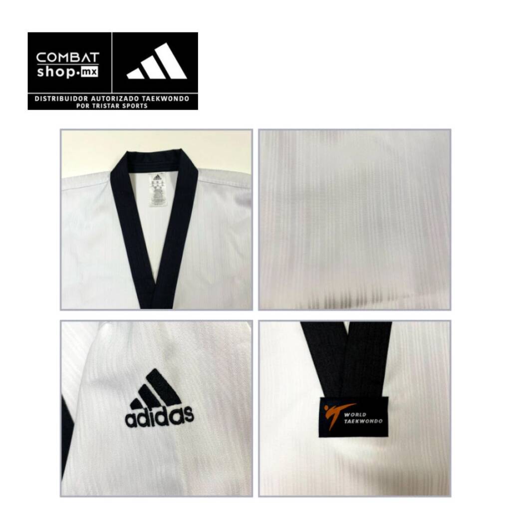 Adidas Dobok Adi-Start (Blanco/Negro) con logo anterior – Combat Sports