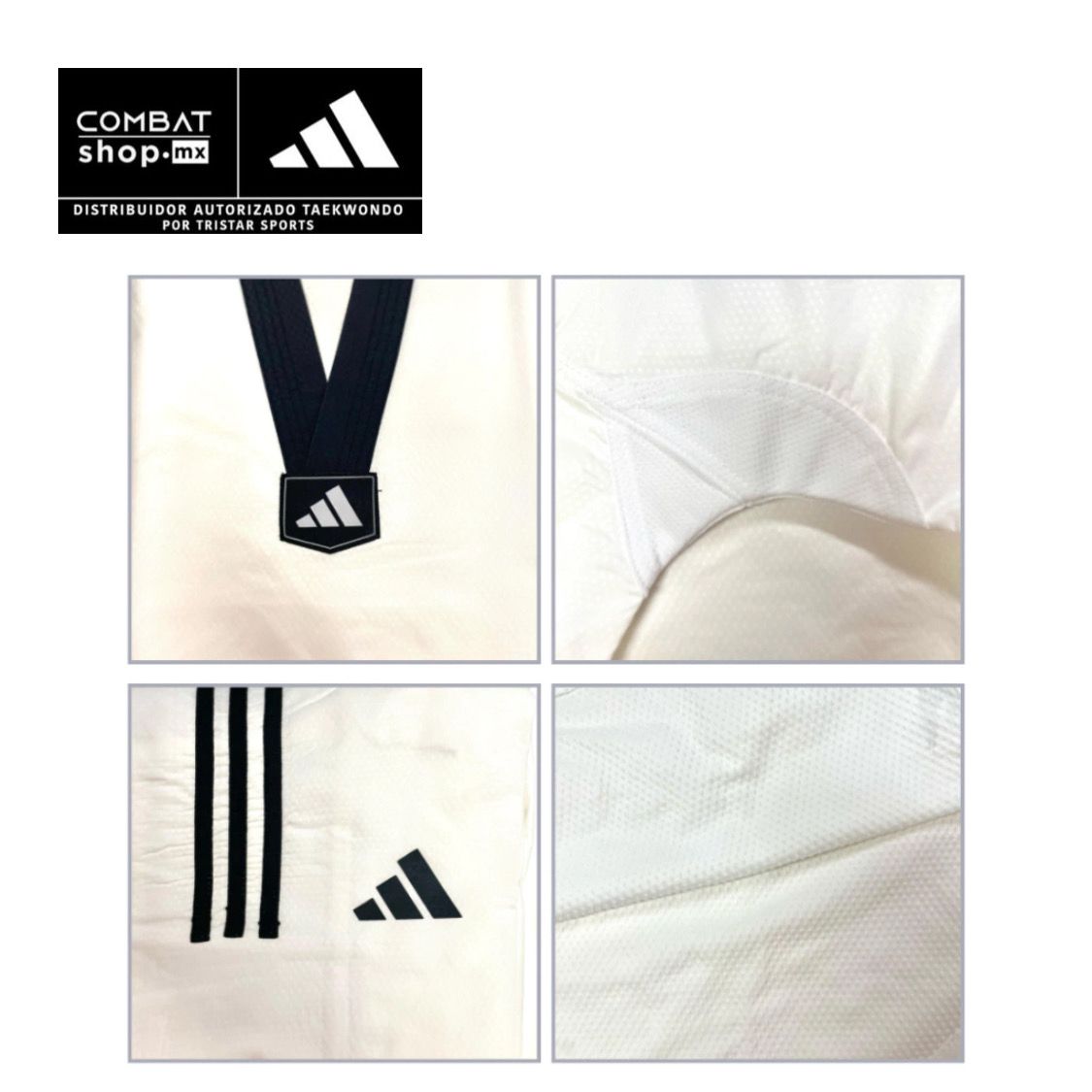 Adidas Dobok Adi-Fighter Elite 3/// (Blanco/Negro) Logo Nuevo – Combat ...