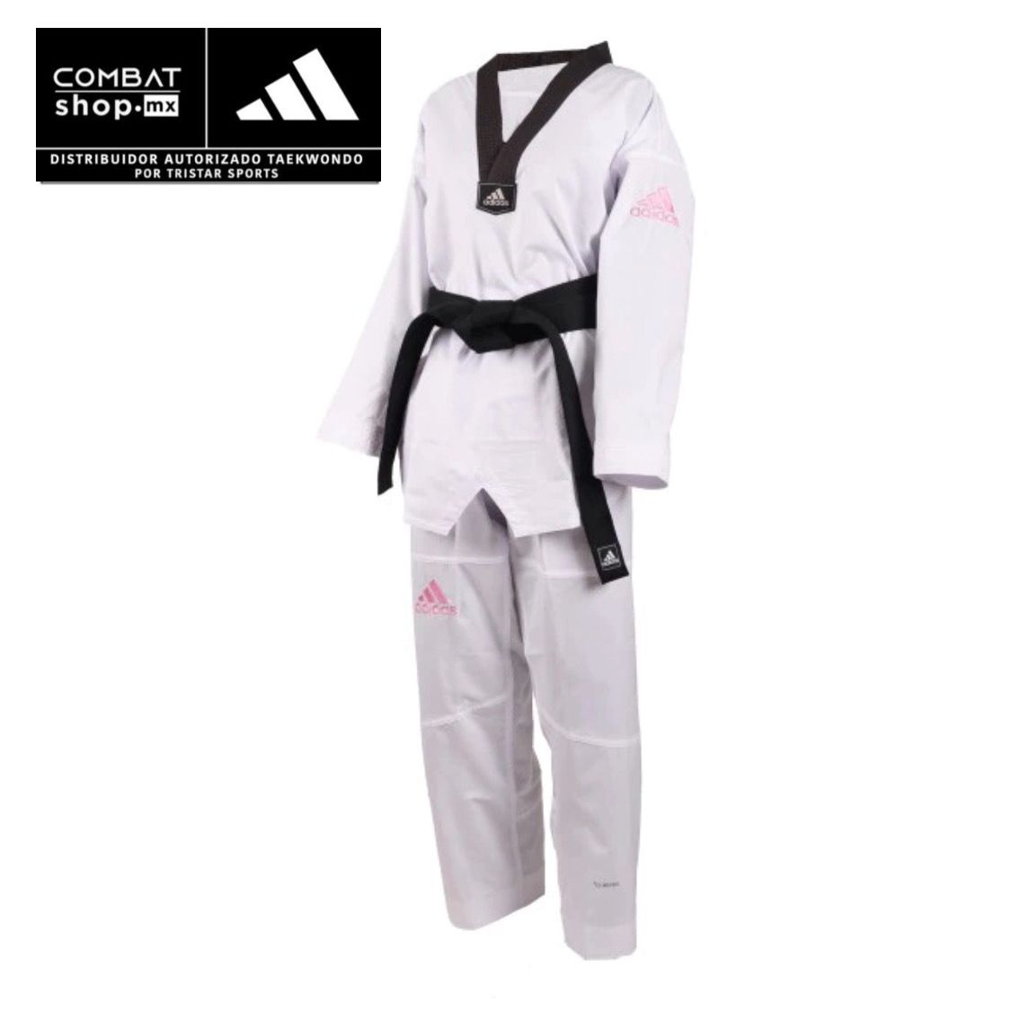Adidas Dobok Adi-Contest (Blanco/Negro Logo Rosa) con logo anterior ...