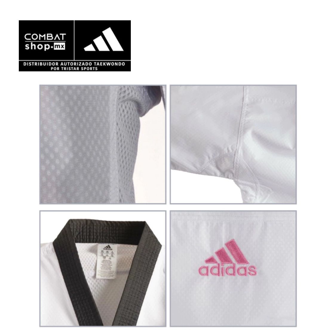 Adidas Dobok Adi-Contest (Blanco/Negro Logo Rosa) con logo anterior ...