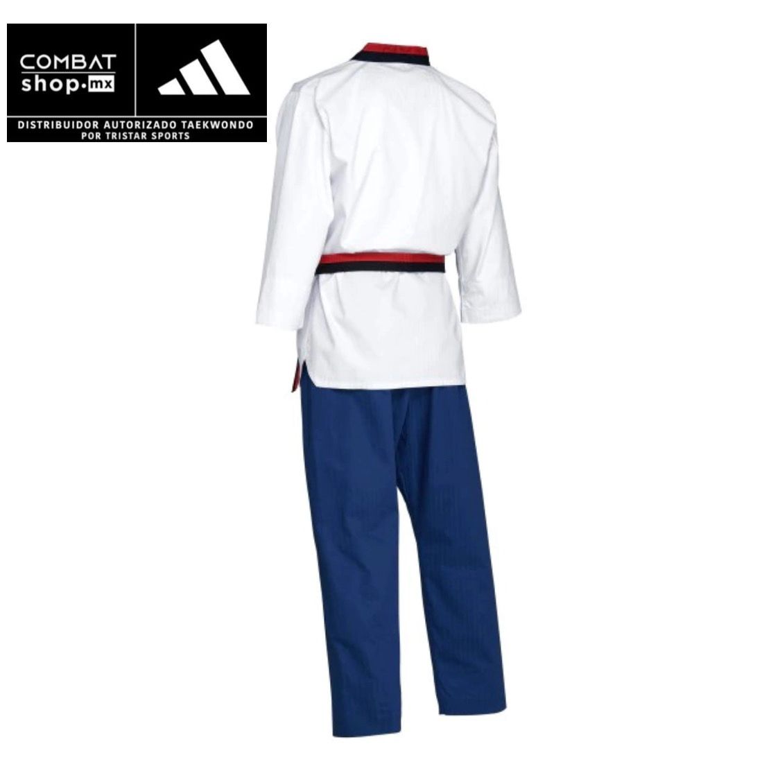 Adidas Dobok Poomsae Joven Hombre (Blanco/Azul) Logo Nuevo – Combat Sports