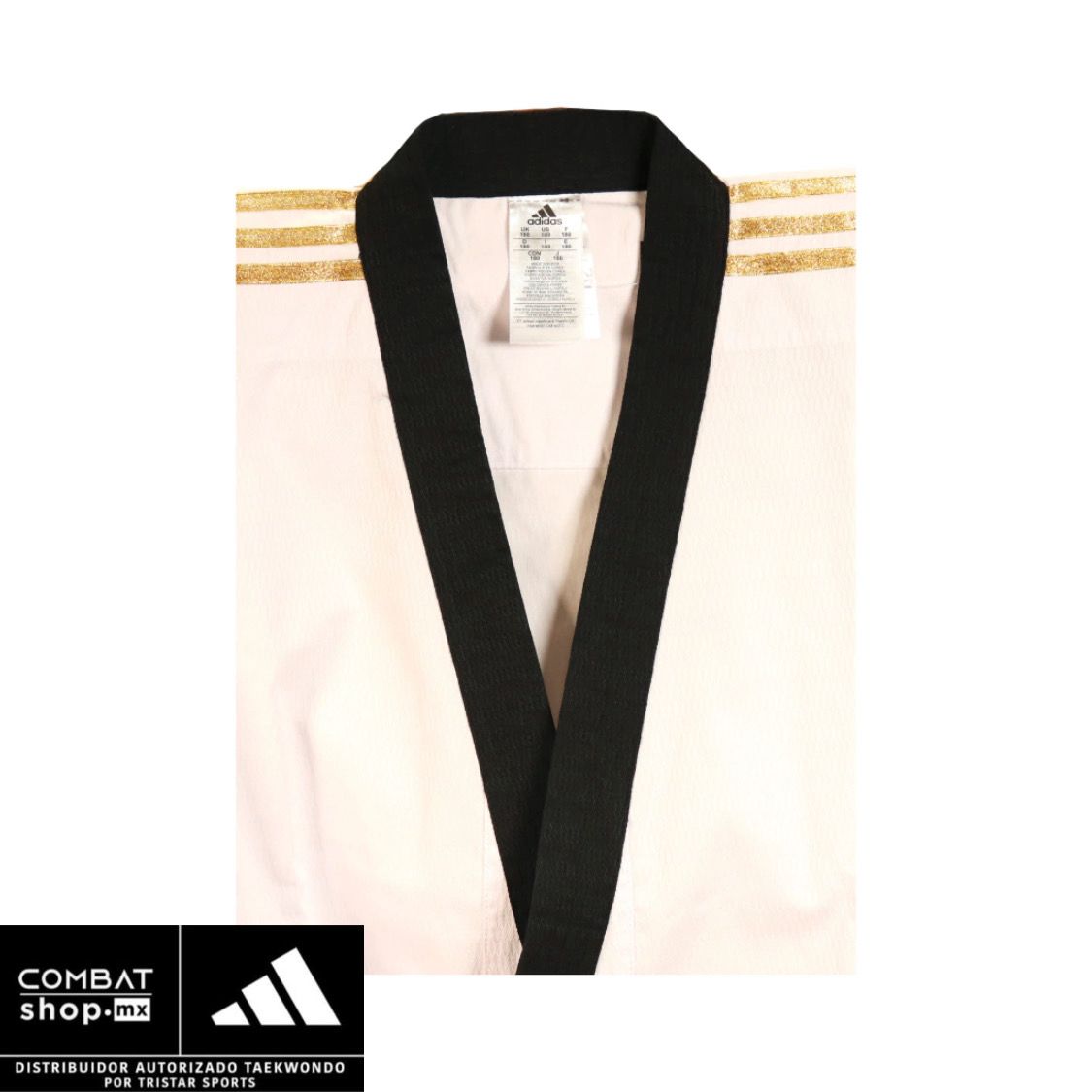 Adidas Dobok Champion Color 3/// (Blanco/Dorado) Abierta – Combat Sports