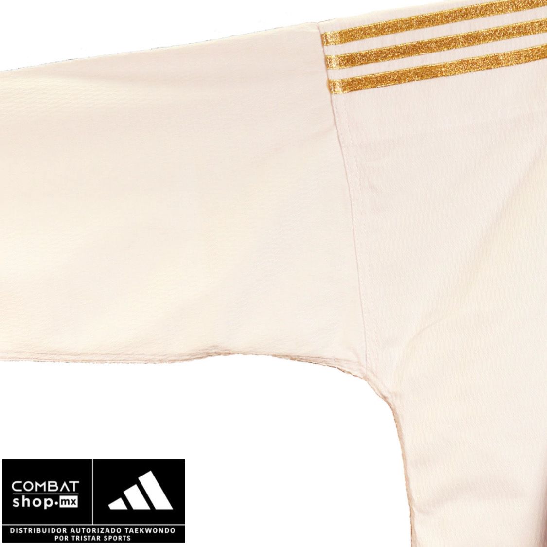Adidas Dobok Champion Color 3/// (Blanco/Dorado) Abierta – Combat Sports